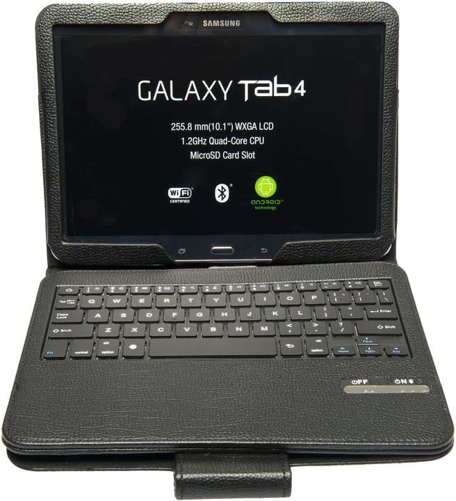 Three Innovates Samsung Galaxy Tab 4 10.1 inch Pu lederen keyboard case ...