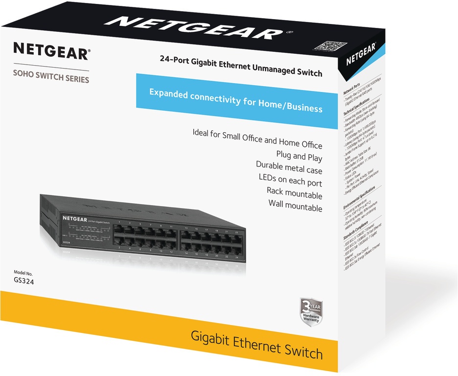 Specificaties van Netgear GS324 - Tweakers