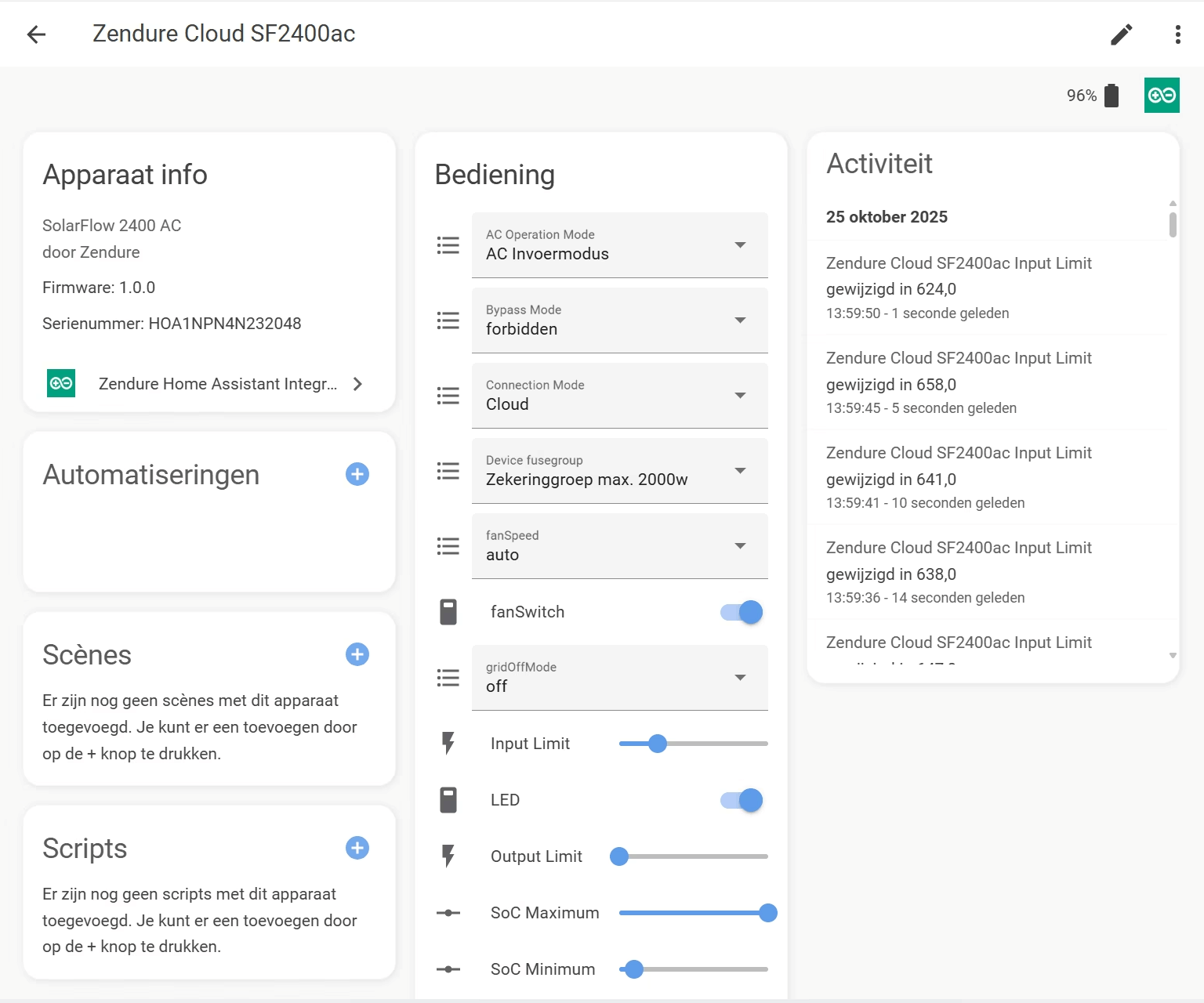 Zendure producten in Home Assistant integreren deel 2 - Duurzame energie en installaties - GoT