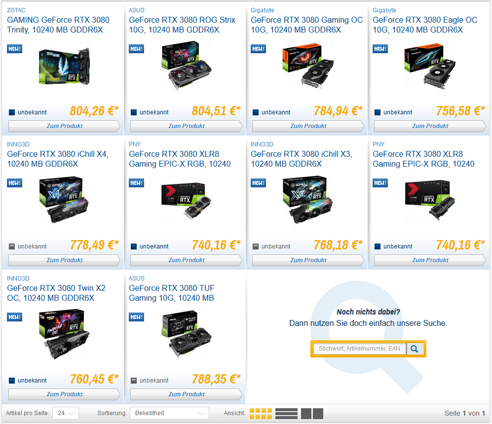 Eerste prijzen van Nvidia RTX 3000-videokaarten staan in Pricewatch ...