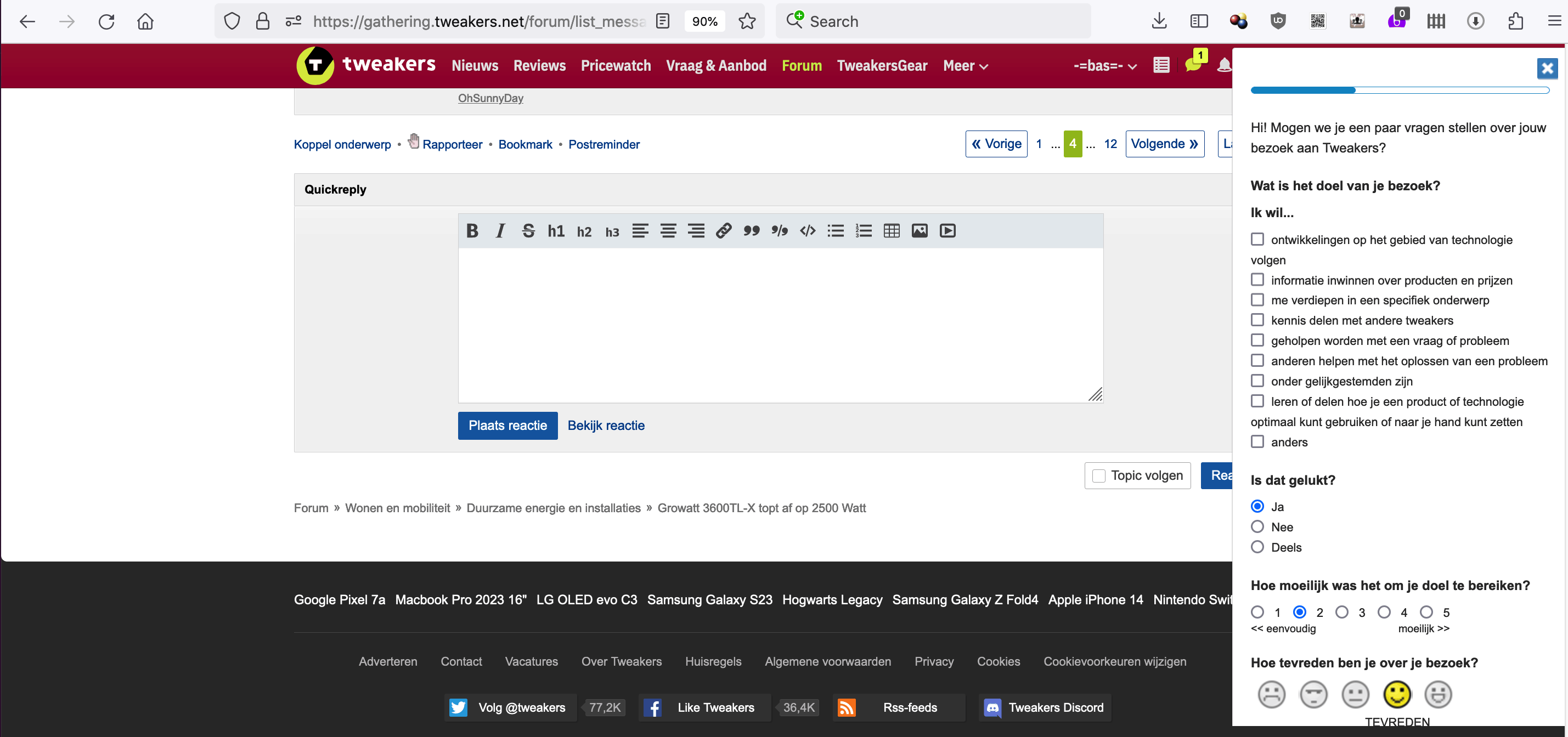 Enquete popup mist scrollbar - Stoute bugs - GoT