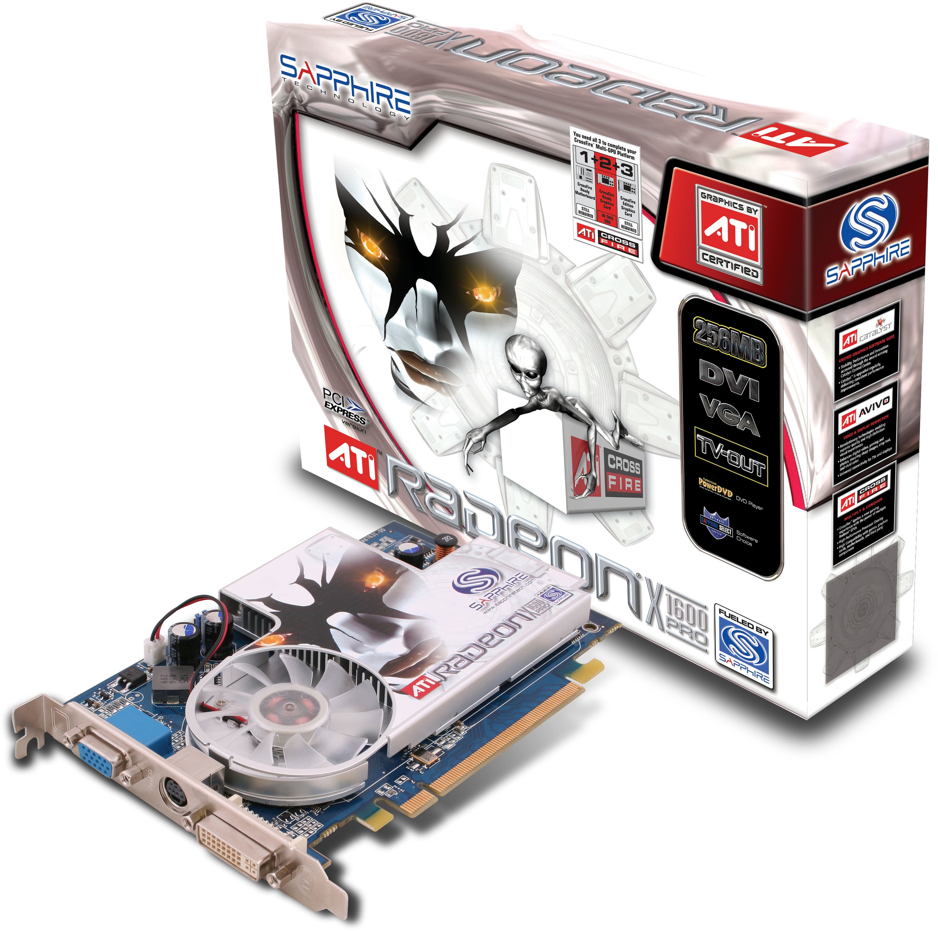 Sapphire Radeon X1600 Pro 512MB DDR2 (AGP, DVI) 11076-02-20 - Kenmerken - Tweakers