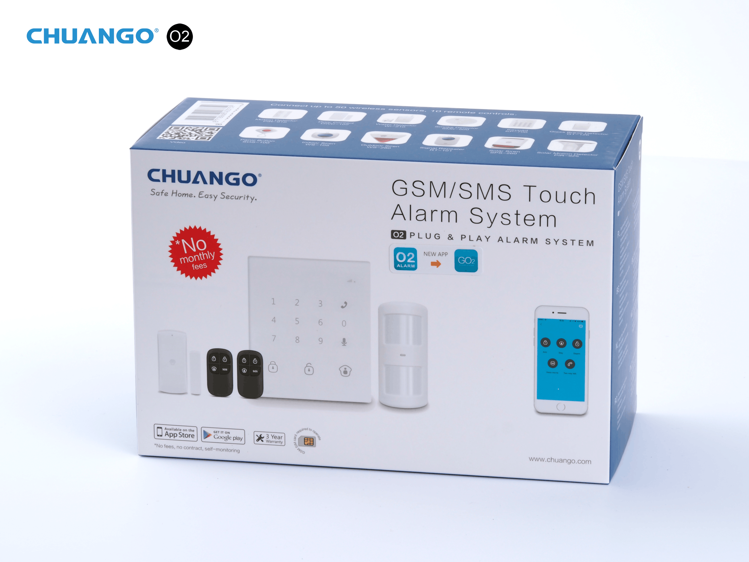 Specificaties van Chuango GO2 GSM/SMS Alarm System - Tweakers