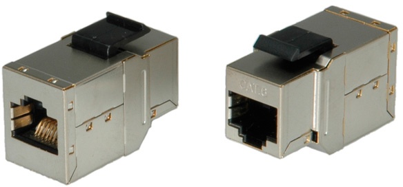 Roline RJ-45 Keystone Modular Coupler, Cat.6, shielded silver Grijs ...