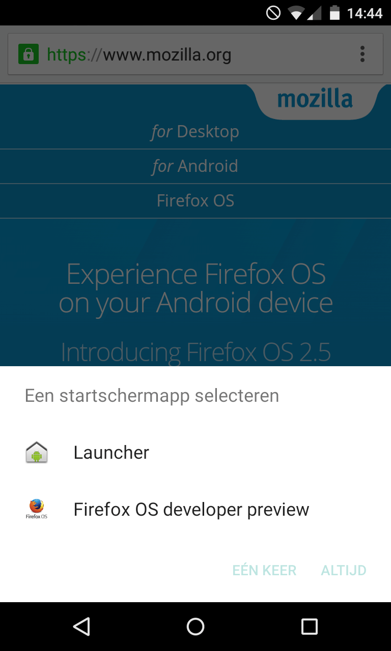 Firefox OS 2.5 Developer Preview is ook als Android-app te installeren ...