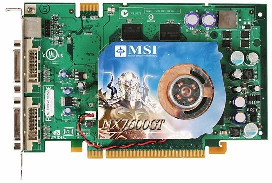 Specificaties van MSI GeForce 7600 GT 256MB DDR3 (PCI-e, DVI, VGA ...