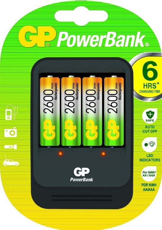GP PowerBank PB570 + 4x GP 2600 Series AA - Kenmerken - Tweakers