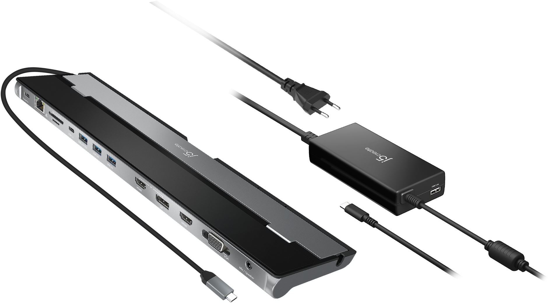 j5create JCD543P-EN USB-C® Triple Display Docking Station met 100W PD ...