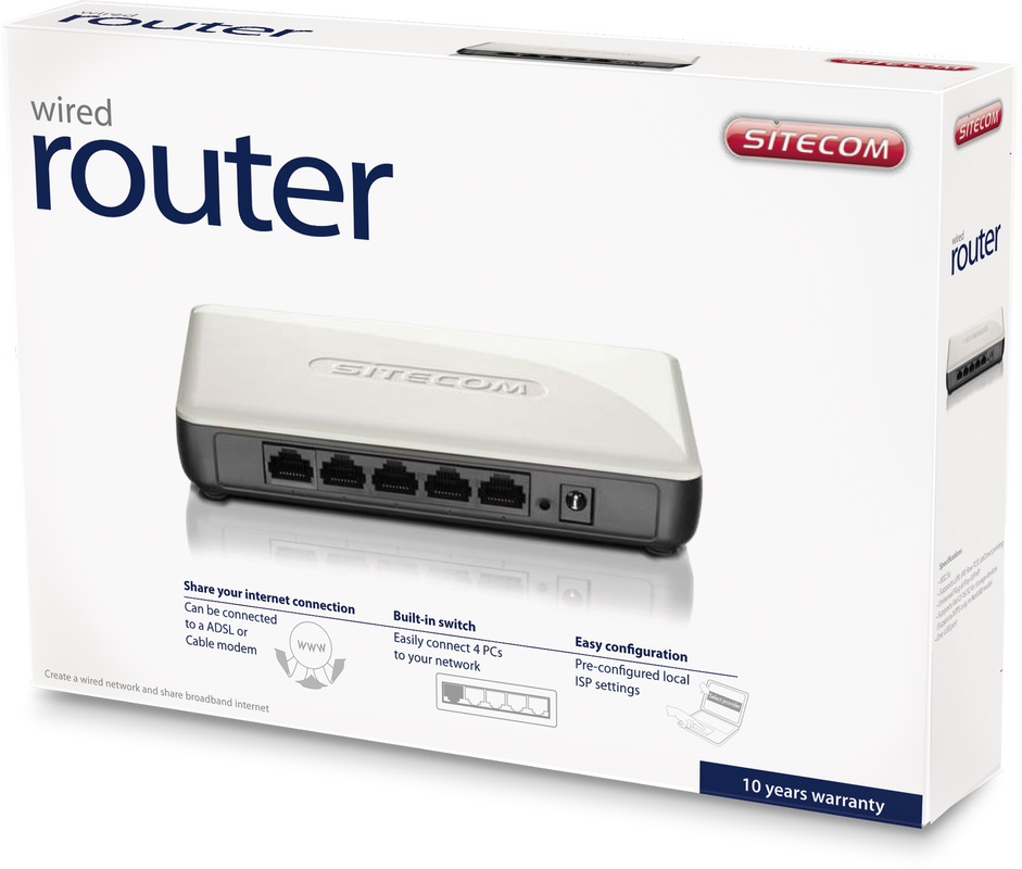 Specificaties van Sitecom DC-210 Wired Router - Tweakers