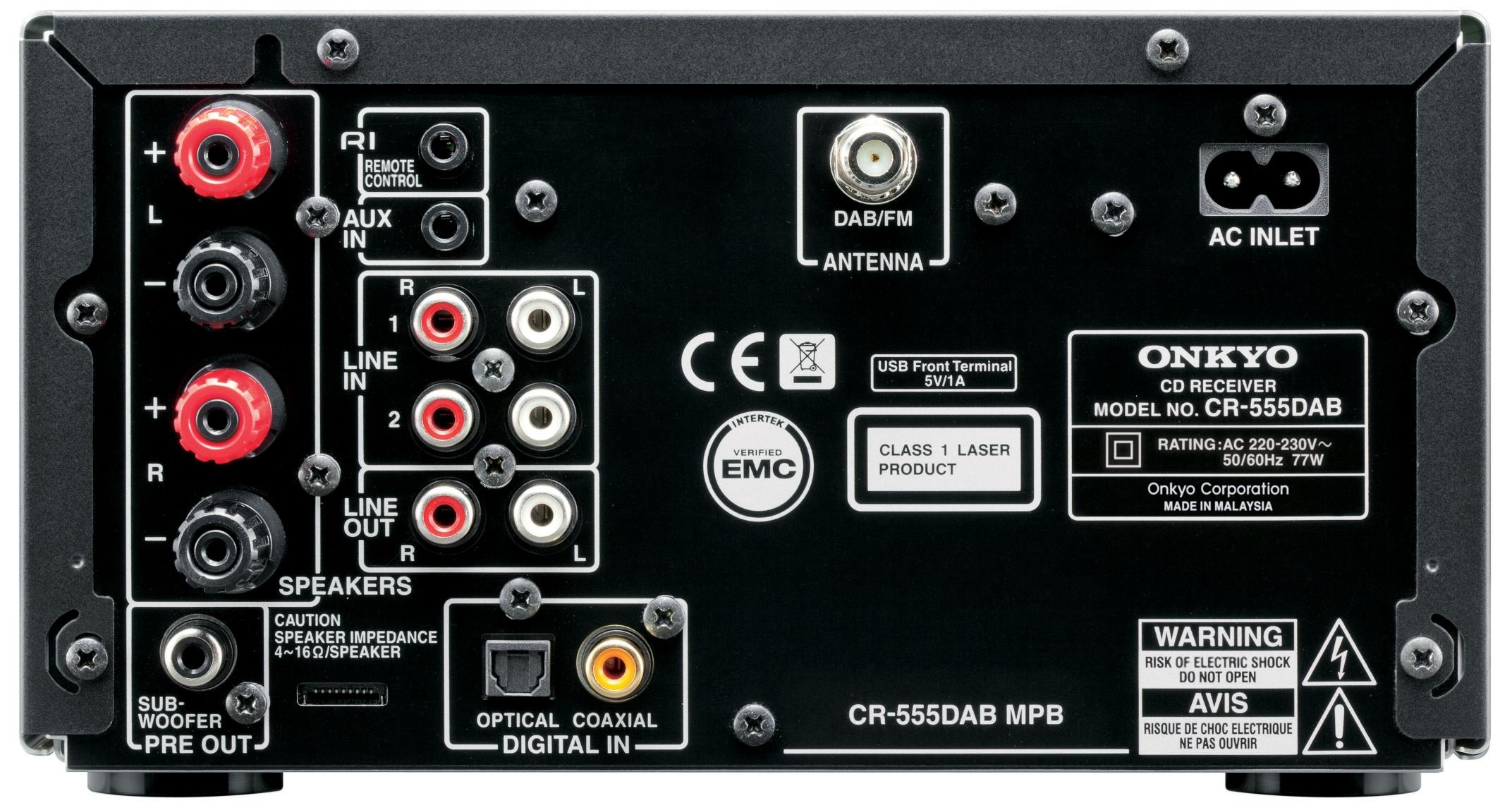 Specificaties van Onkyo CR-555 DAB Zwart - Tweakers