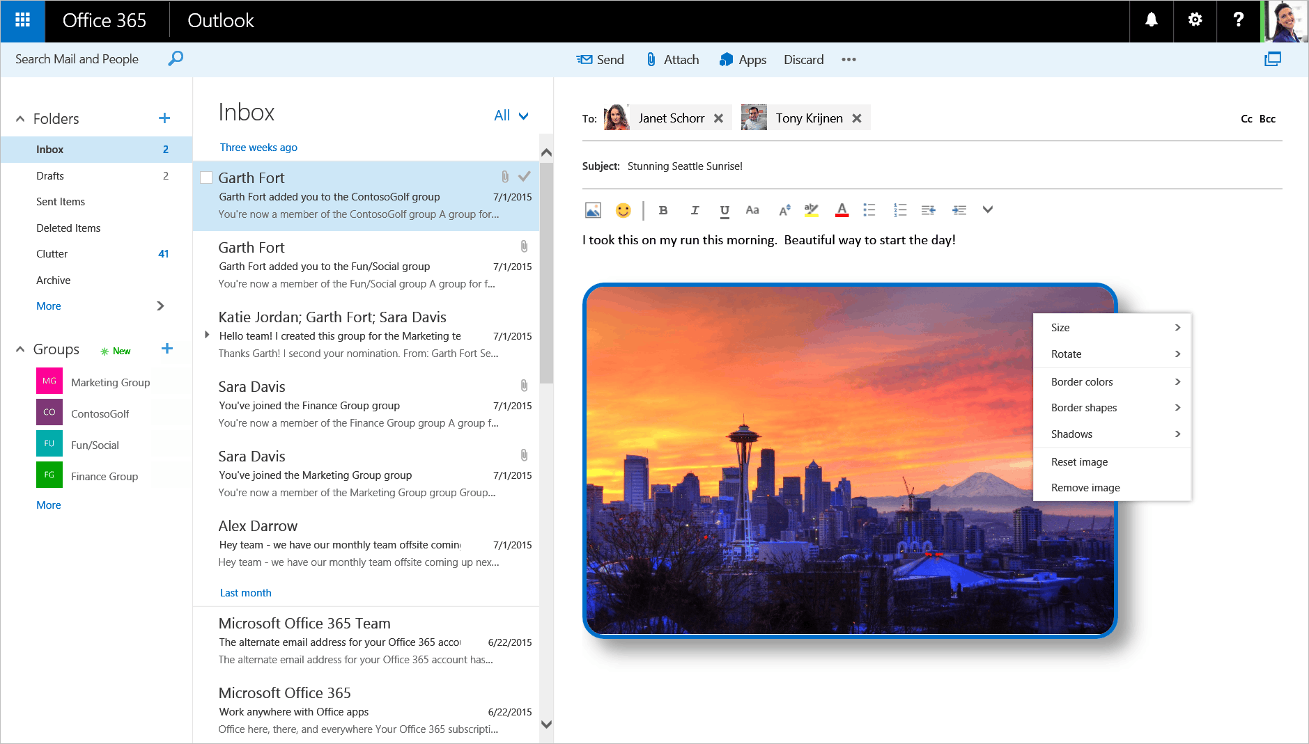 Microsoft frist Outlook in Office 365 op met features en aangepaste ...