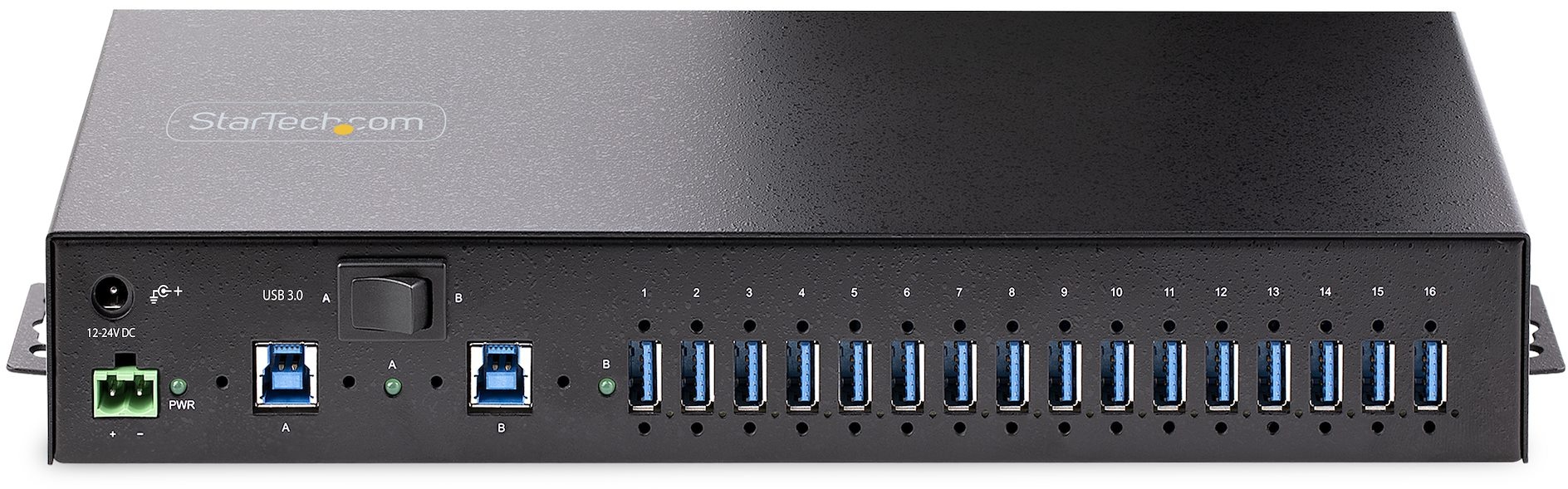 Startech.com 16-Port Industrial USB 3.0 Hub, 5Gbps, Staal, DIN/Wand ...
