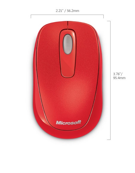 Specificaties van Microsoft Wireless Mobile Mouse 1000 Rood - Tweakers
