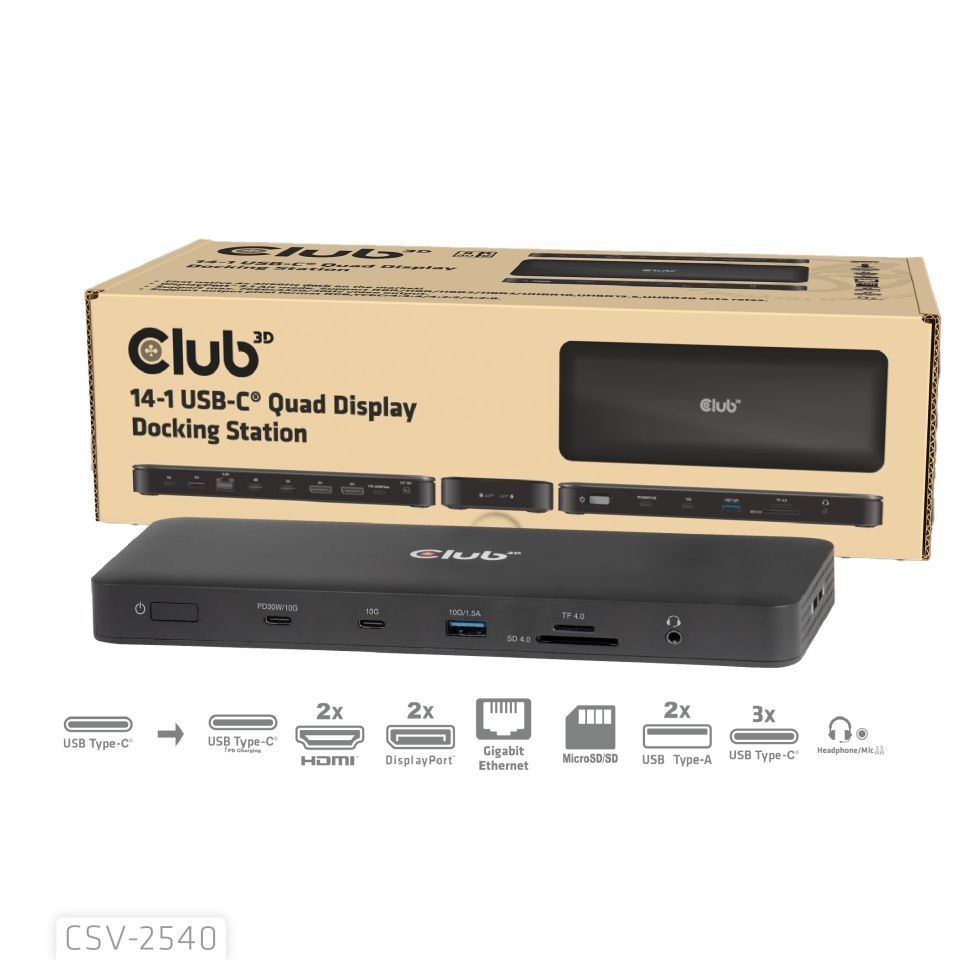 Club 3D introduceert USB-C-dock met ondersteuning voor vier 4k60 ...