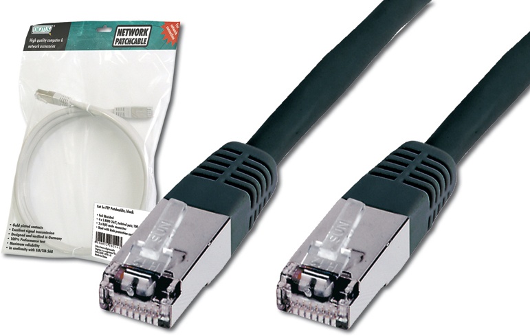 Digitus Patch Cable, SFTP, CAT5E, 1M Zwart Zwart: beste prijs - Tweakers