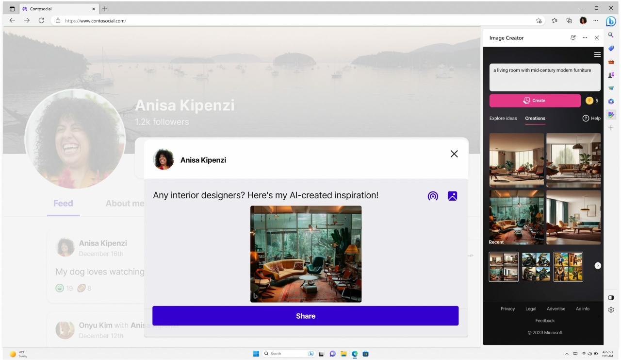 Microsofts Bing-AI-chatbot krijgt ondersteuning voor het maken van afbeeldingen - Tweakers