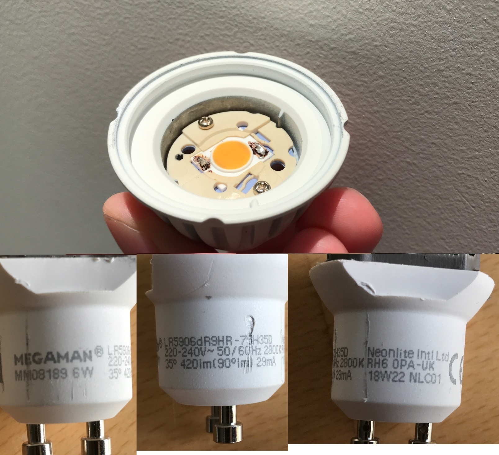 Herbruiken kapote GU10 230v ledlamp - Modding, mechanica en elektronica ...