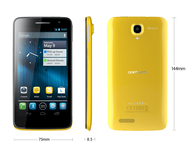 Alcatel One Touch Scribe HD (OT-8008X) Geel - Kenmerken - Tweakers
