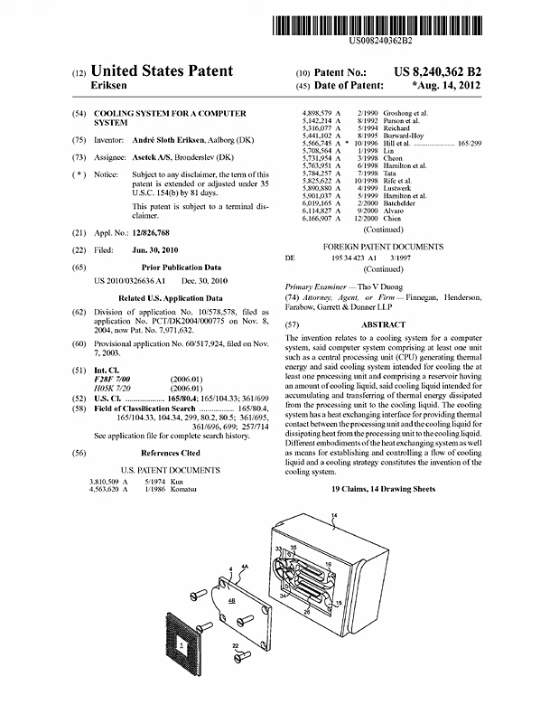 Asetek krijgt patent op waterkoeling en klaagt CoolIT aan - Tweakers