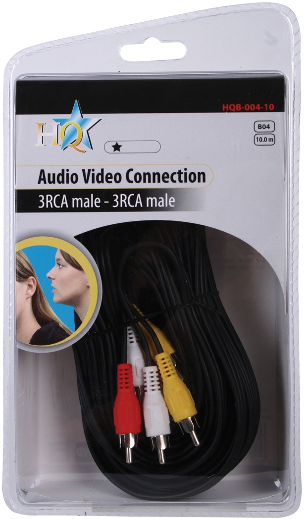 HQ Products RCA/RCA, 10m Zwart - Kenmerken - Tweakers