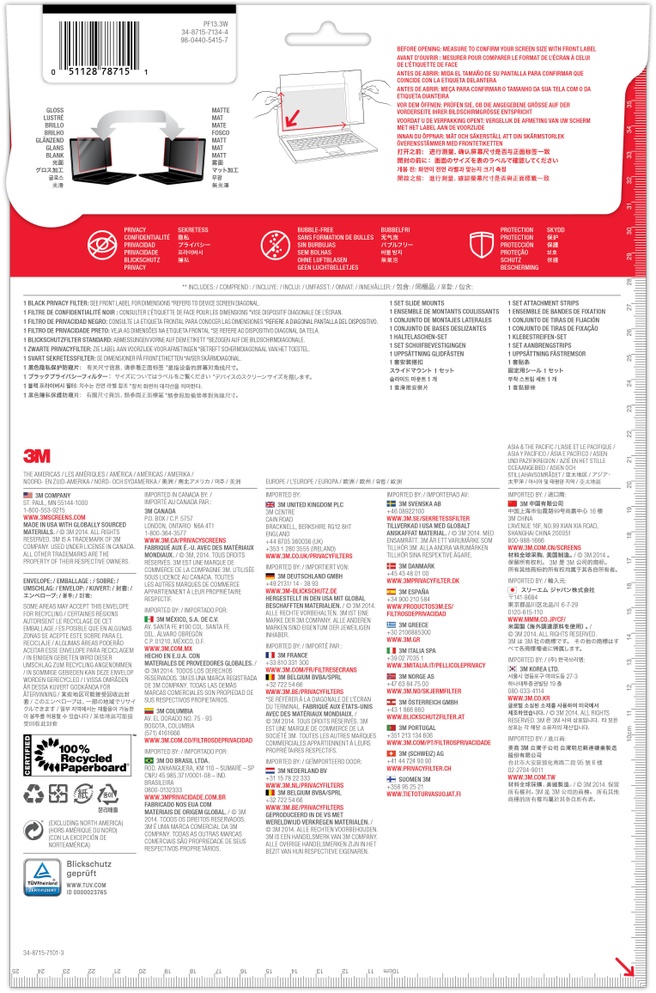Specificaties van 3M PF133W1B - Tweakers