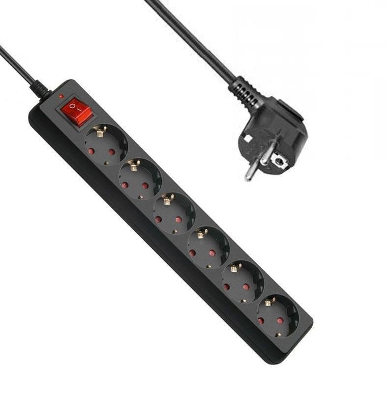 Specificaties van Allteq Stekkerdoos, 6-voudig, 1.5 meter Zwart - Tweakers