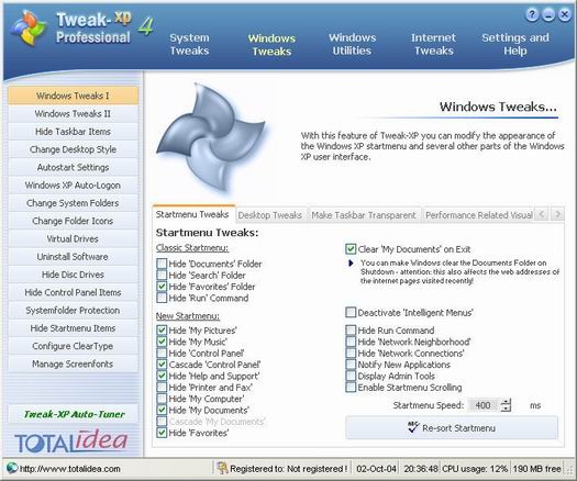 Tweak-XP Pro - Kenmerken - Tweakers