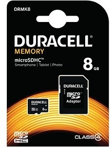 Duracell microSD Class 4 inclusief SD-adapter 8GB - Kenmerken - Tweakers