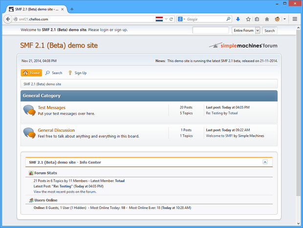 Simple Machines Forum - Kenmerken - Tweakers