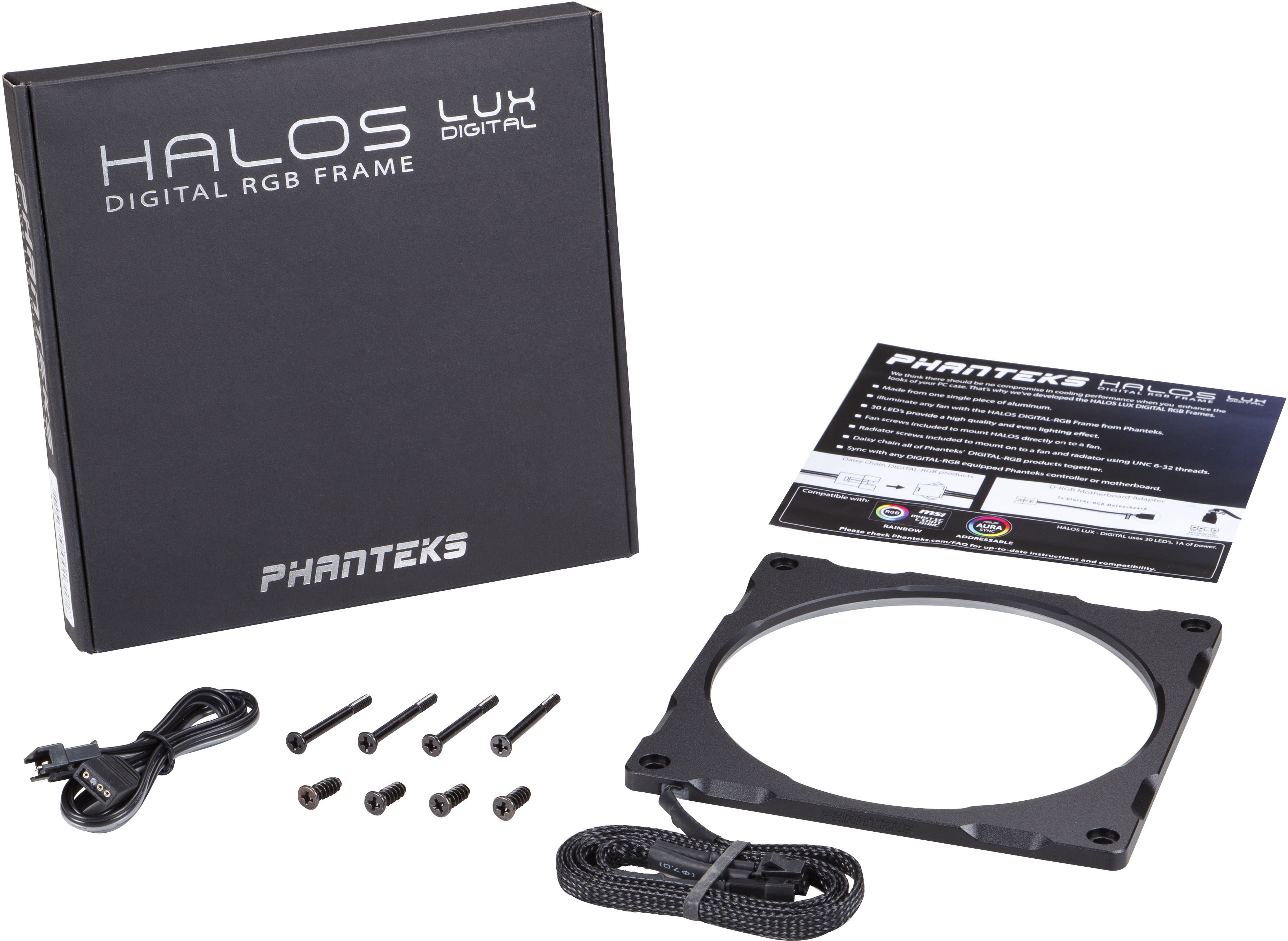 Specificaties van Phanteks Halos Lux Digital RGB fan 120mm-frame (Zwart ...