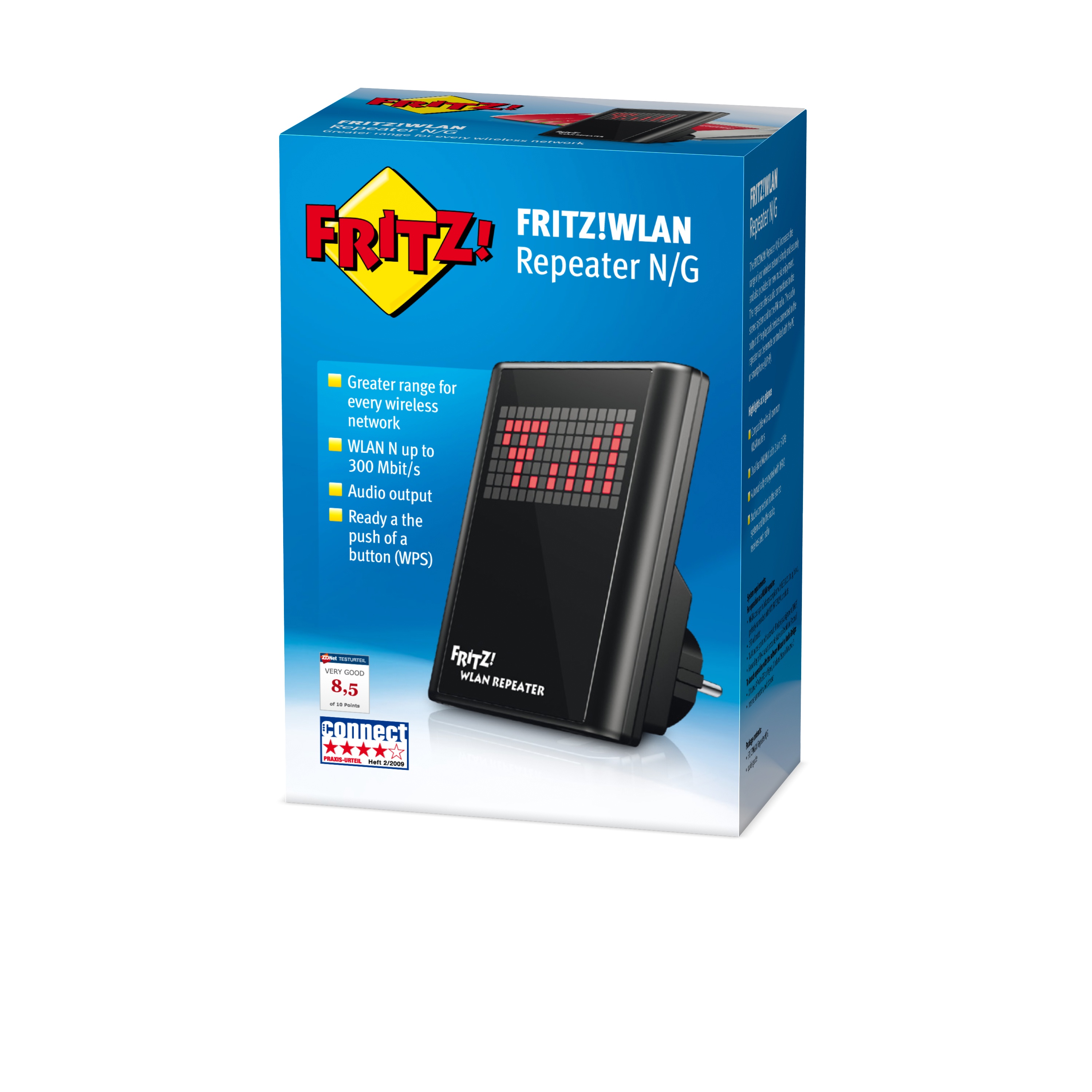 Specificaties van AVM FRITZ!Wlan Repeater N/G (Int'l interface) - Tweakers