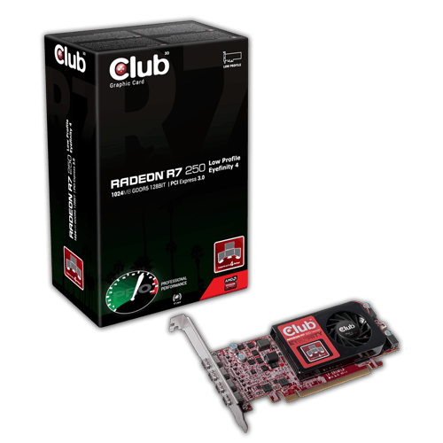 Specificaties van Club 3D Radeon R7 250 Eyefinity 4 LP - Tweakers