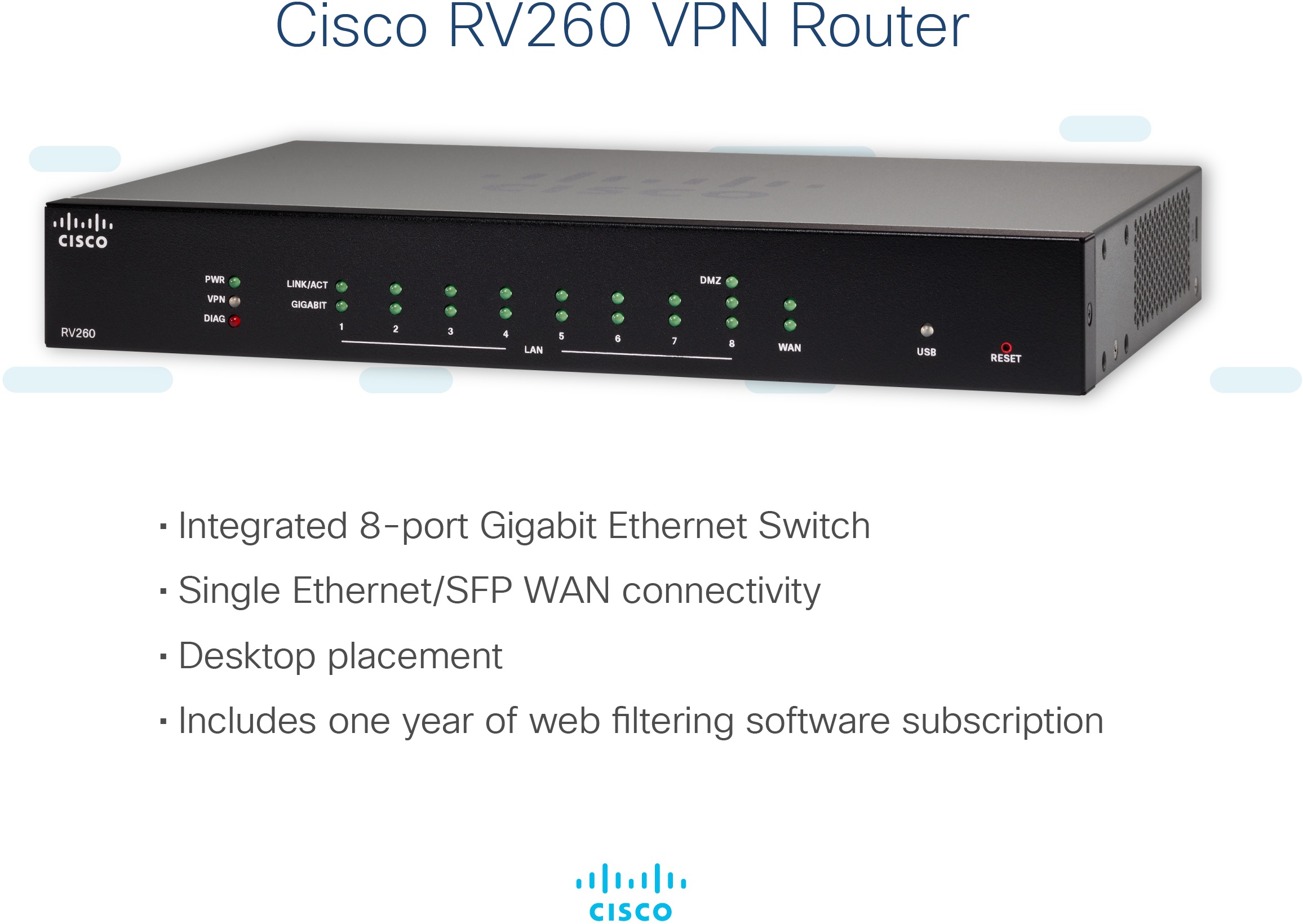 Specificaties van Cisco RV260 VPN Router - Tweakers