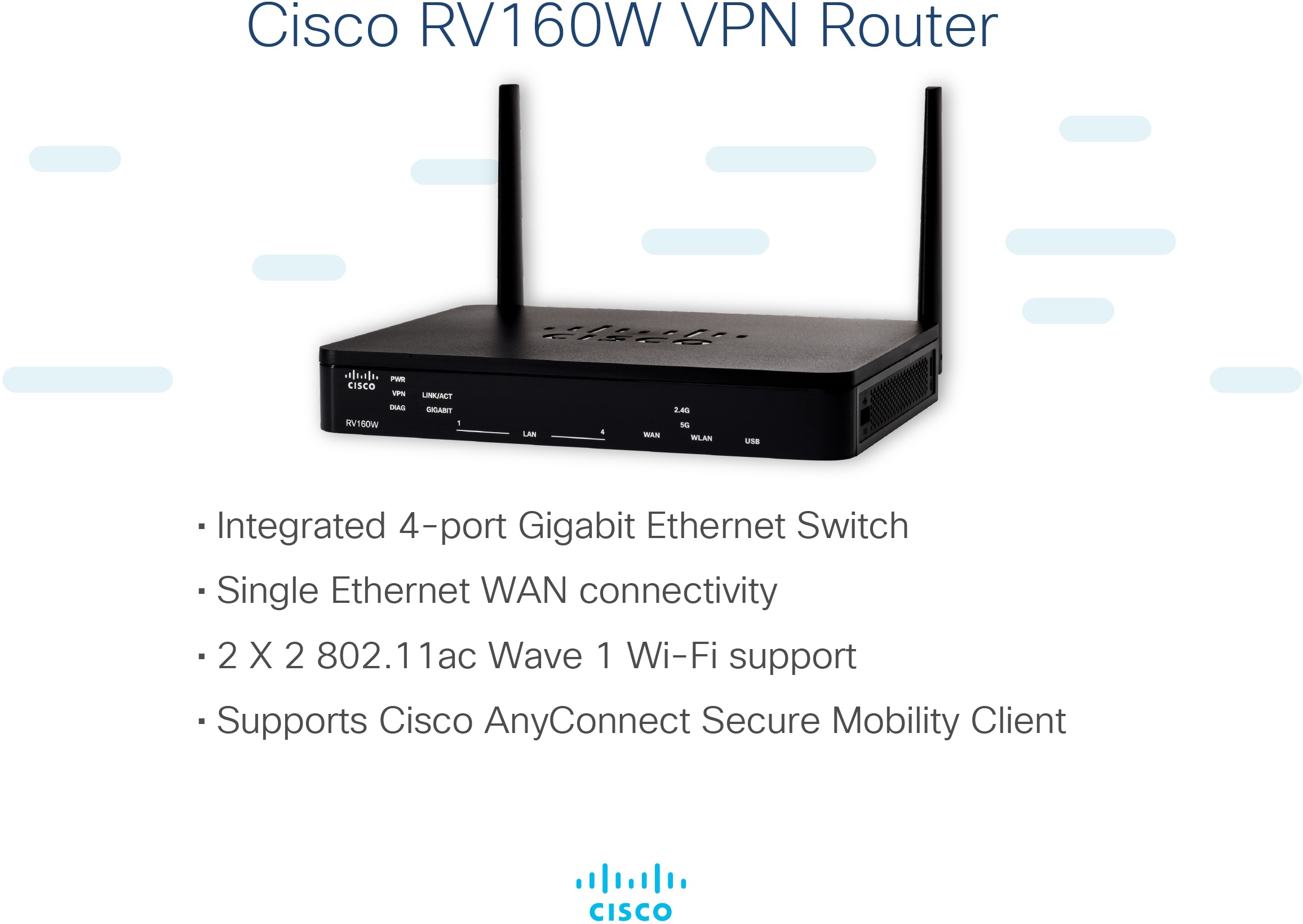 Specificaties van Cisco RV160W VPN Router - Tweakers