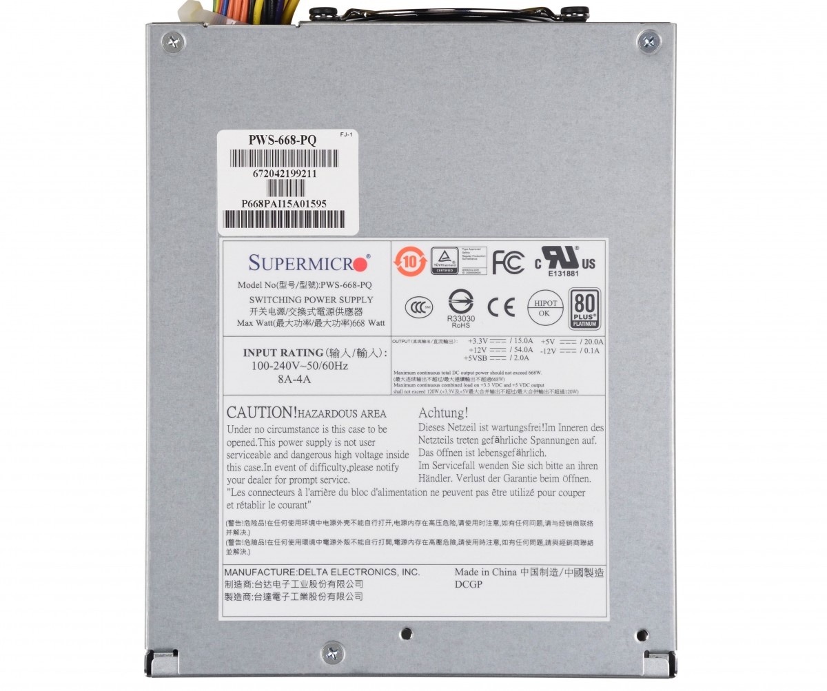 Specificaties van Supermicro PWS-668-PQ - Tweakers