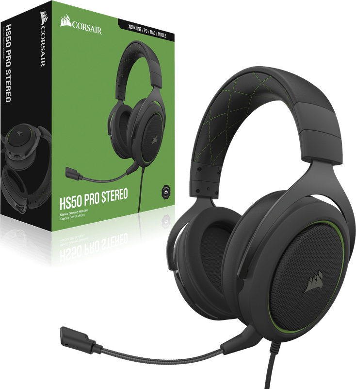 Corsair HS50 PRO STEREO Gaming Headset Green - Kenmerken - Tweakers