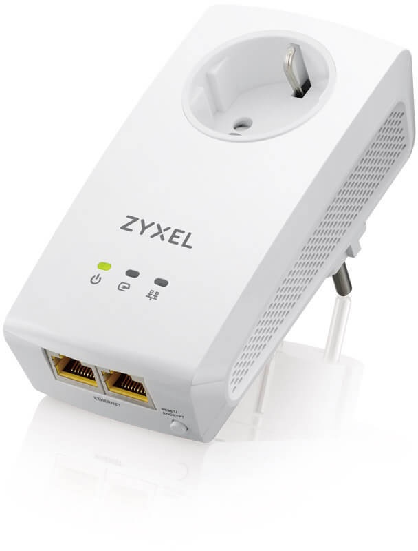 ZyXEL 000 Mbps Powerline Pass-Thru 2-Port Gigabit Ethernet Adapter ...